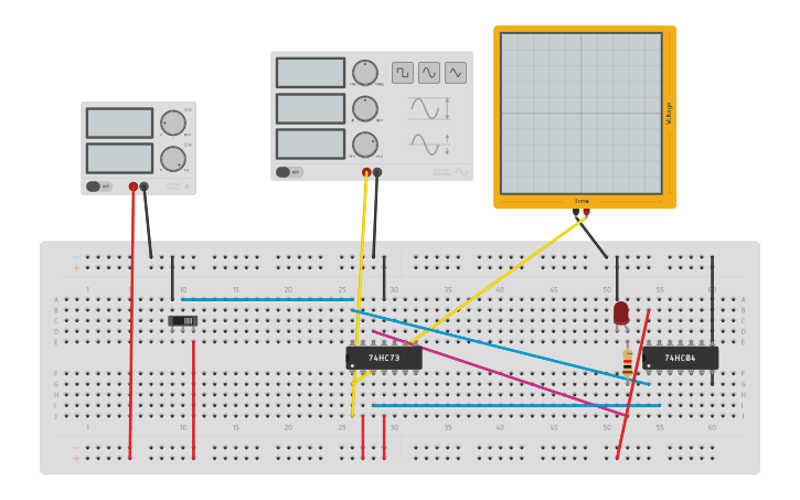 Circuit design jkff into dff | Tinkercad