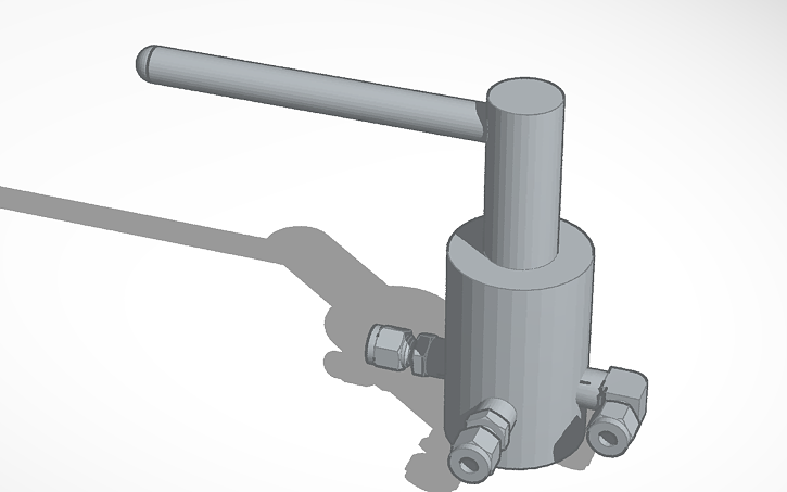 3D design D/A 4-way valve - Tinkercad