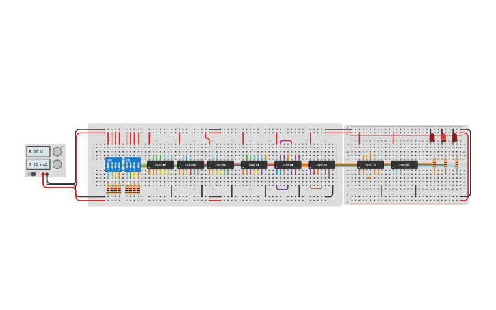 Circuit Design 4bit Comparator Tinkercad