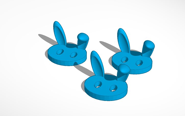 3D design Bunny Buttons - Tinkercad