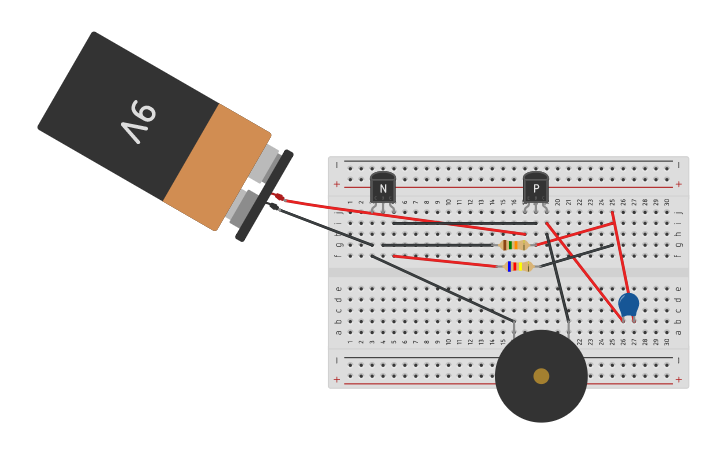 Circuit design Mechatronics - Two Transistor Oscillator - Tinkercad