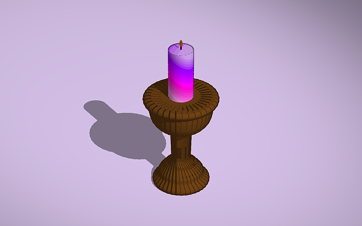 3D design Gradient Candle on Stand - Tinkercad