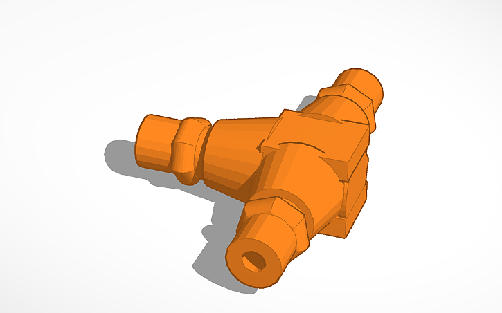 3D design T Piece lego pneumatic - Tinkercad