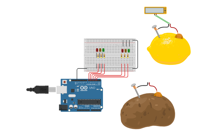 Circuit Design Feux Rouges Tinkercad