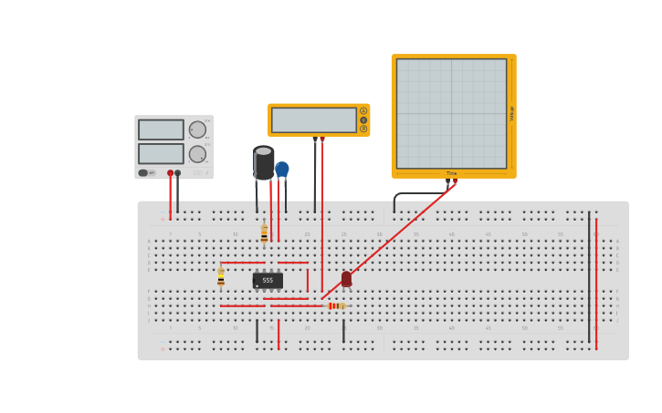 Circuit design Simulación 5 Reloj 555 Cl LM555 - Tinkercad