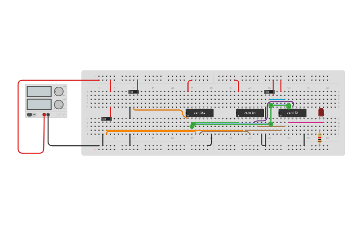 Circuit Design Realization Using Basic Gates Tinkercad