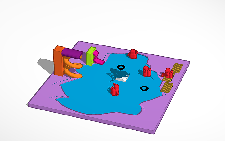 3D design rainbow water park | Tinkercad