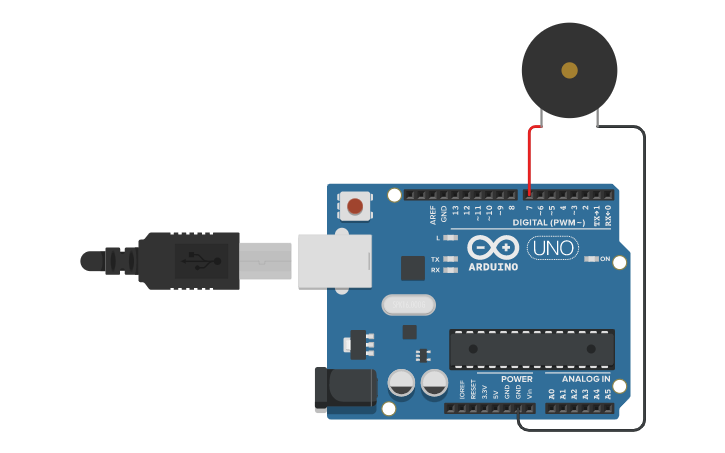 Circuit design Piezo Electric Buzzer Tutorial - Tinkercad