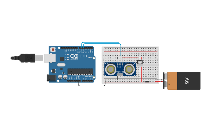 Circuit Design Ultrasonic Tinkercad