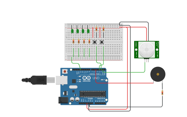 Circuit design Door lock system - Tinkercad