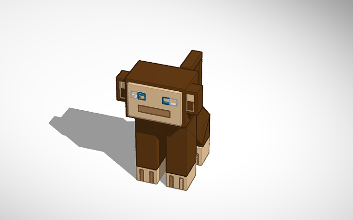 3D design Minecraft Monkey - Tinkercad
