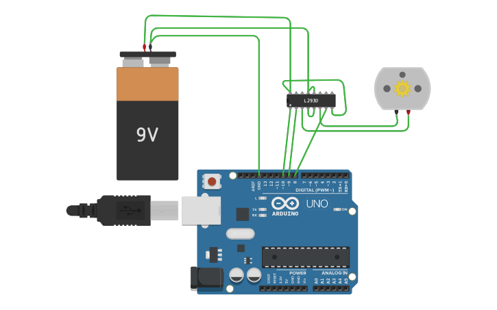 Circuit design Copy of DC Motor - Tinkercad