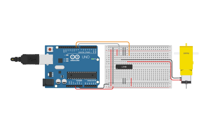 Circuit design controlando o motor com arduino - Tinkercad
