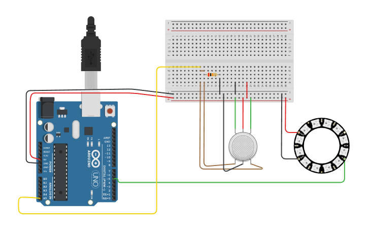 Circuit design Alcohol Detector - Tinkercad