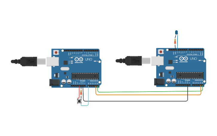 Circuit Design Two Arduino Led Tinkercad