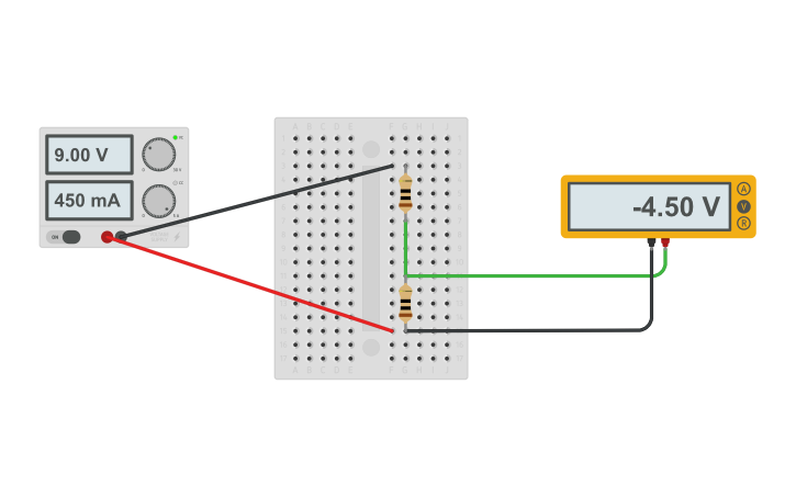 Circuit Design Voltage Divider Tinkercad