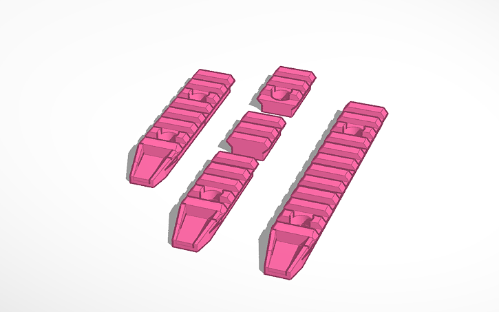 3D design Keymod Rail 4" para Airsoft - Tinkercad