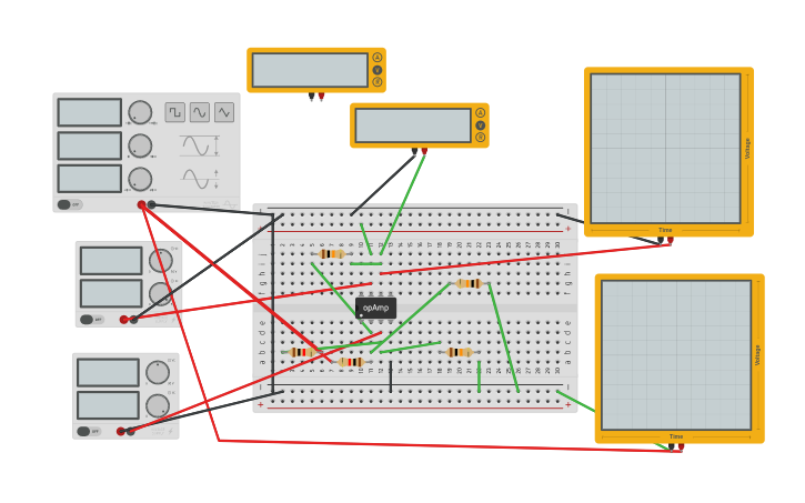 Circuit design differential amplifier - Tinkercad