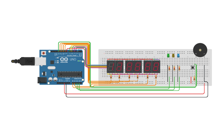 Circuit design Copy of 7-Segment 4-Digit LED Display - Tinkercad