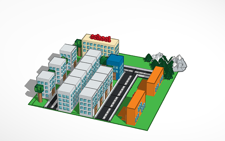 3D design urban community - Tinkercad