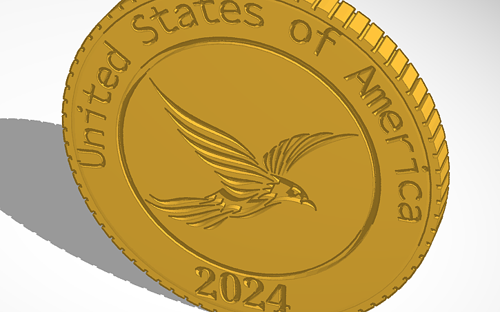 3D design US Gold Coin - Tinkercad