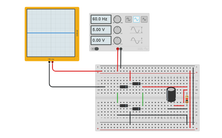 Circuit design osciloscopio - Tinkercad