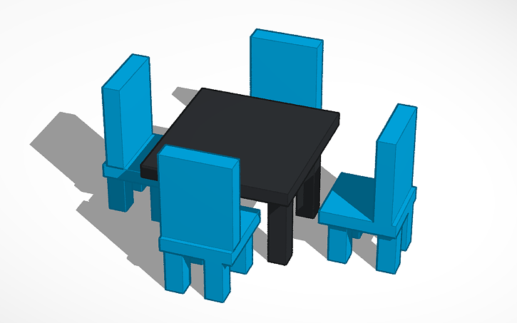 3D design Table and Chairs | Tinkercad
