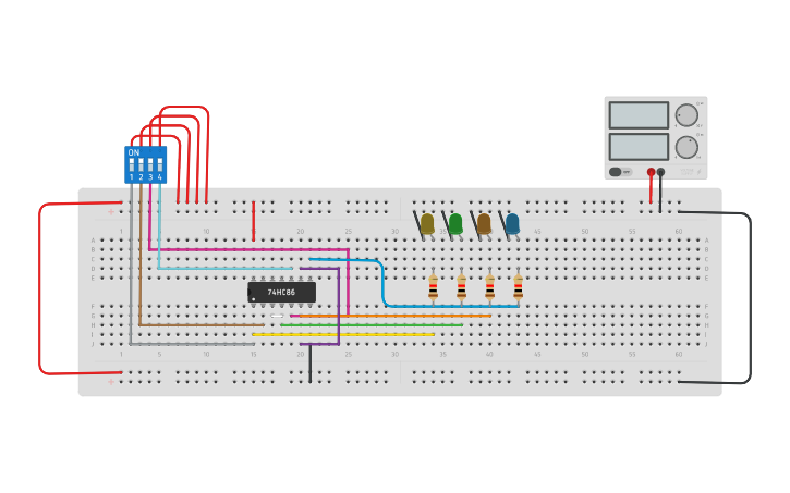Circuit Design Gray Code To Binary Converter Tinkercad