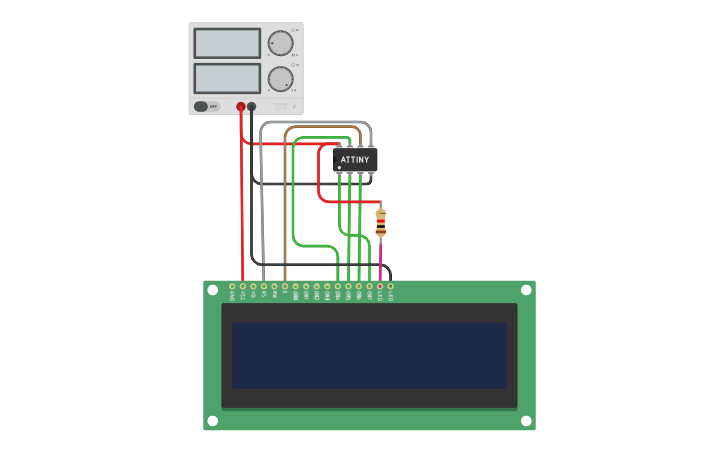 Circuit Design Attiny Lcd Tinkercad