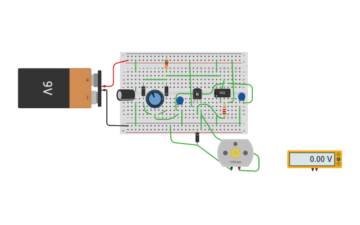 Circuit design modulazione pwm con 555 - Tinkercad