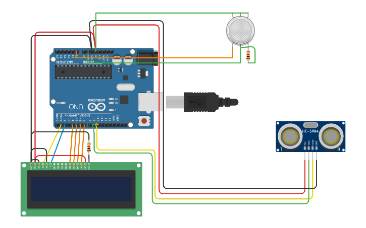 Circuit design Copy of Copy of Arduino Ultrasonic distance sensor ...