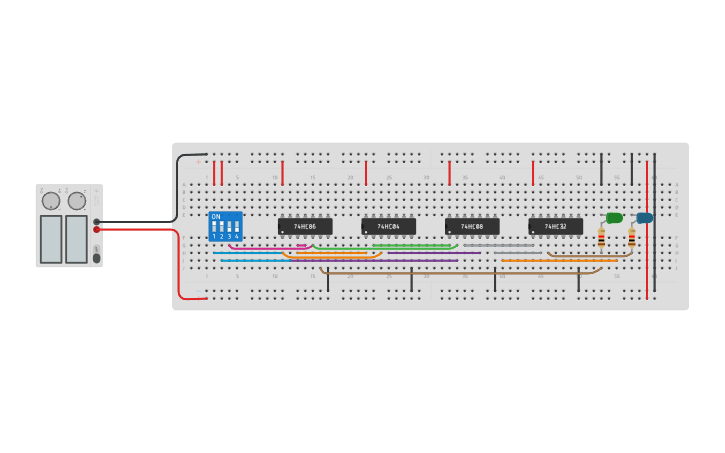Circuit design Full Subtractor - Tinkercad