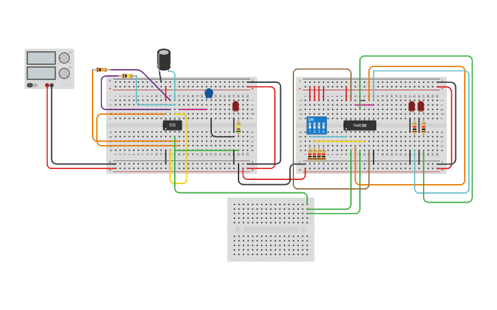 Circuit design Clock RS | Tinkercad