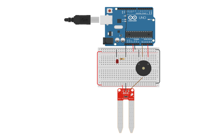Circuit Design Water Level Alarm Tinkercad