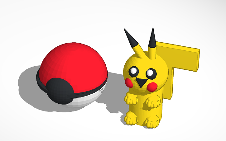 3D design PIKACHU - Tinkercad