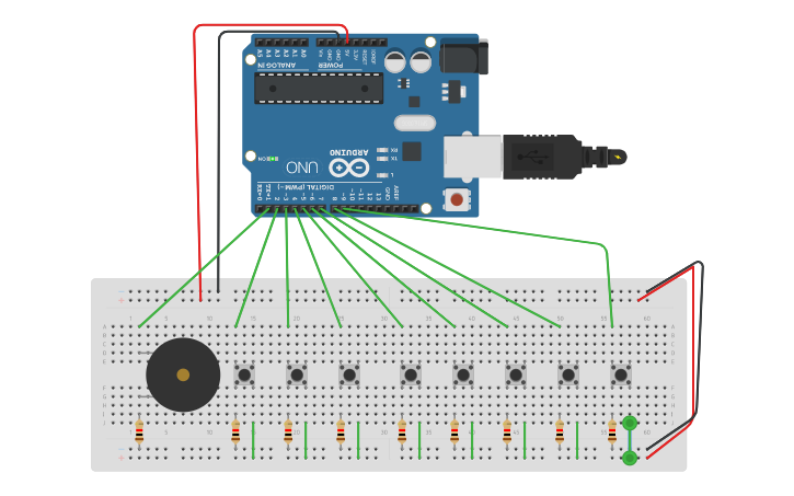 Circuit design piano | Tinkercad