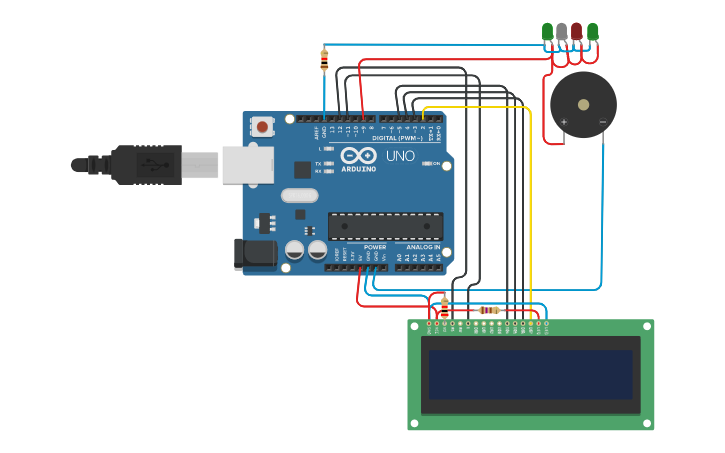 Circuit design Christmas arduino - Tinkercad