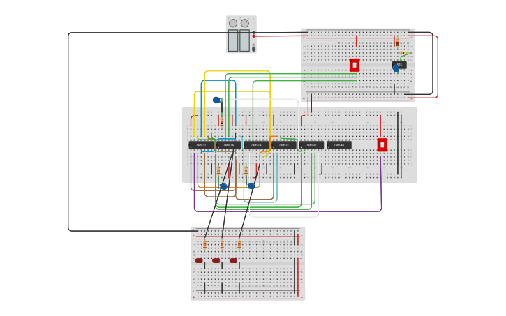 Circuit design Traffic light controller step 1 - Tinkercad