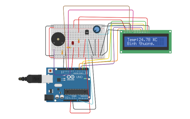 Circuit design Copy of ultrasonic Sensor - Tinkercad