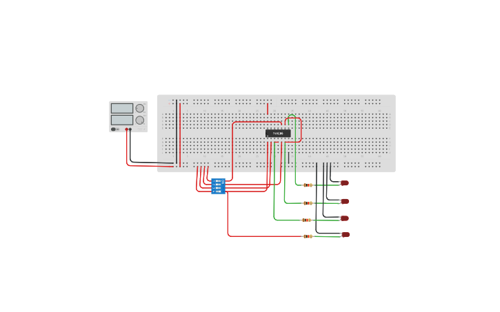 Circuit design Gray to Binary (IC-74HC86) | Tinkercad