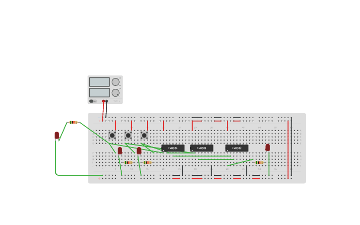 Circuit design Circuito Combinacional - Tinkercad