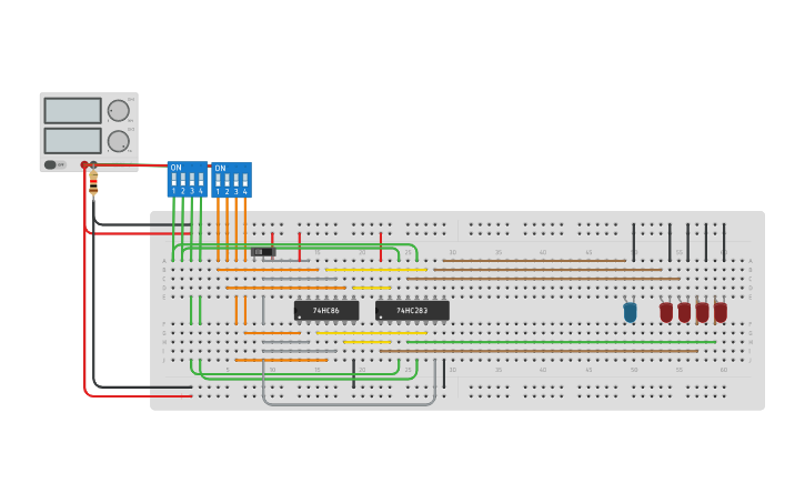 Circuit Design Binary Adder Subtractor Tinkercad