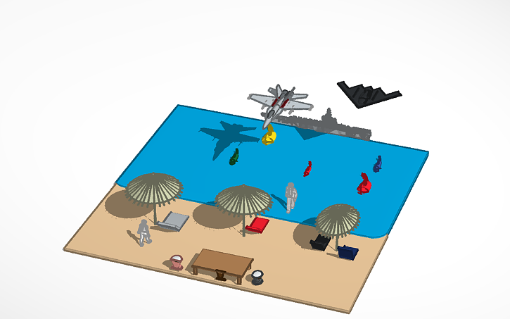 3D design BEACH - Tinkercad