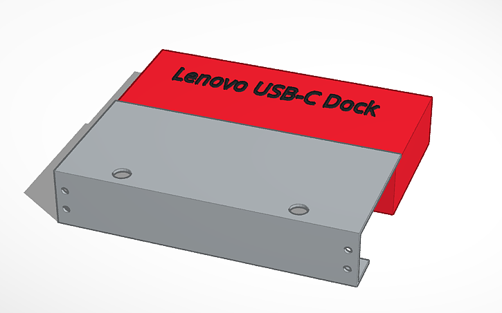 3D design Lenovo USB-C Dock Cover - Tinkercad