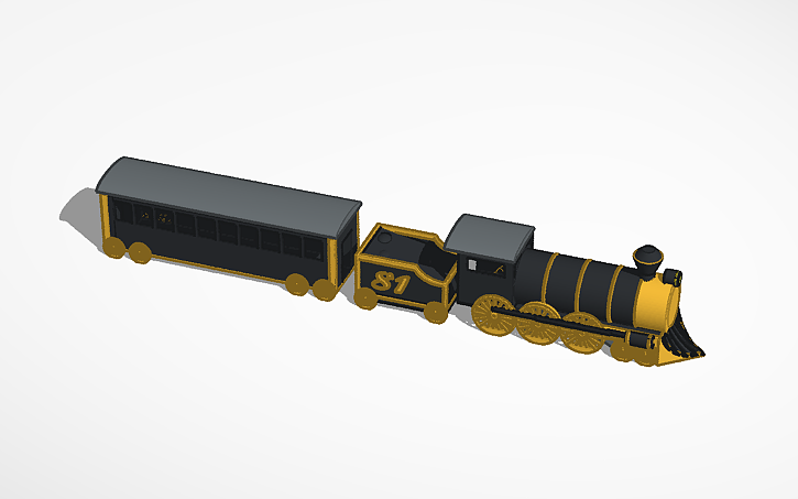 3D design passenger train - Tinkercad