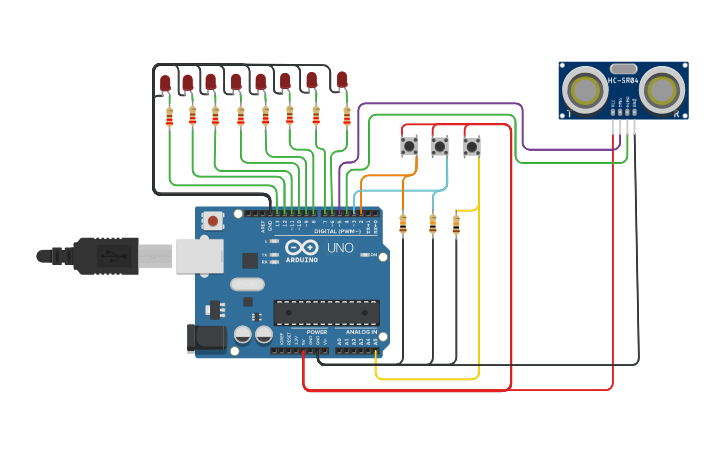 Circuit design Tp - Entrada - Salida - Tinkercad