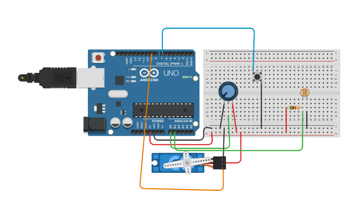 Circuit Design Servo Motor Control Tinkercad 
