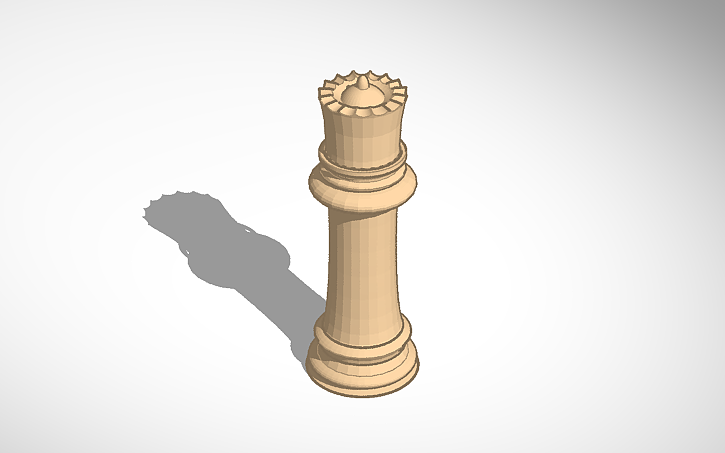 3D design The Chess Queen Piece - Tinkercad