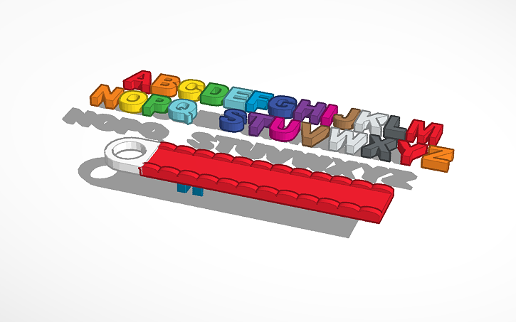 3D design Key Ring, Letters! - Tinkercad
