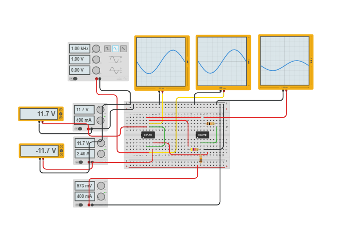 Circuit design Audio Mixer - Tinkercad